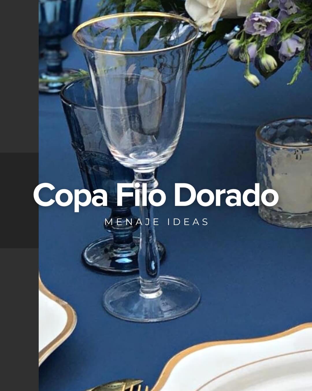 Copas de vidrio filo borde dorado - Menaje Ideas