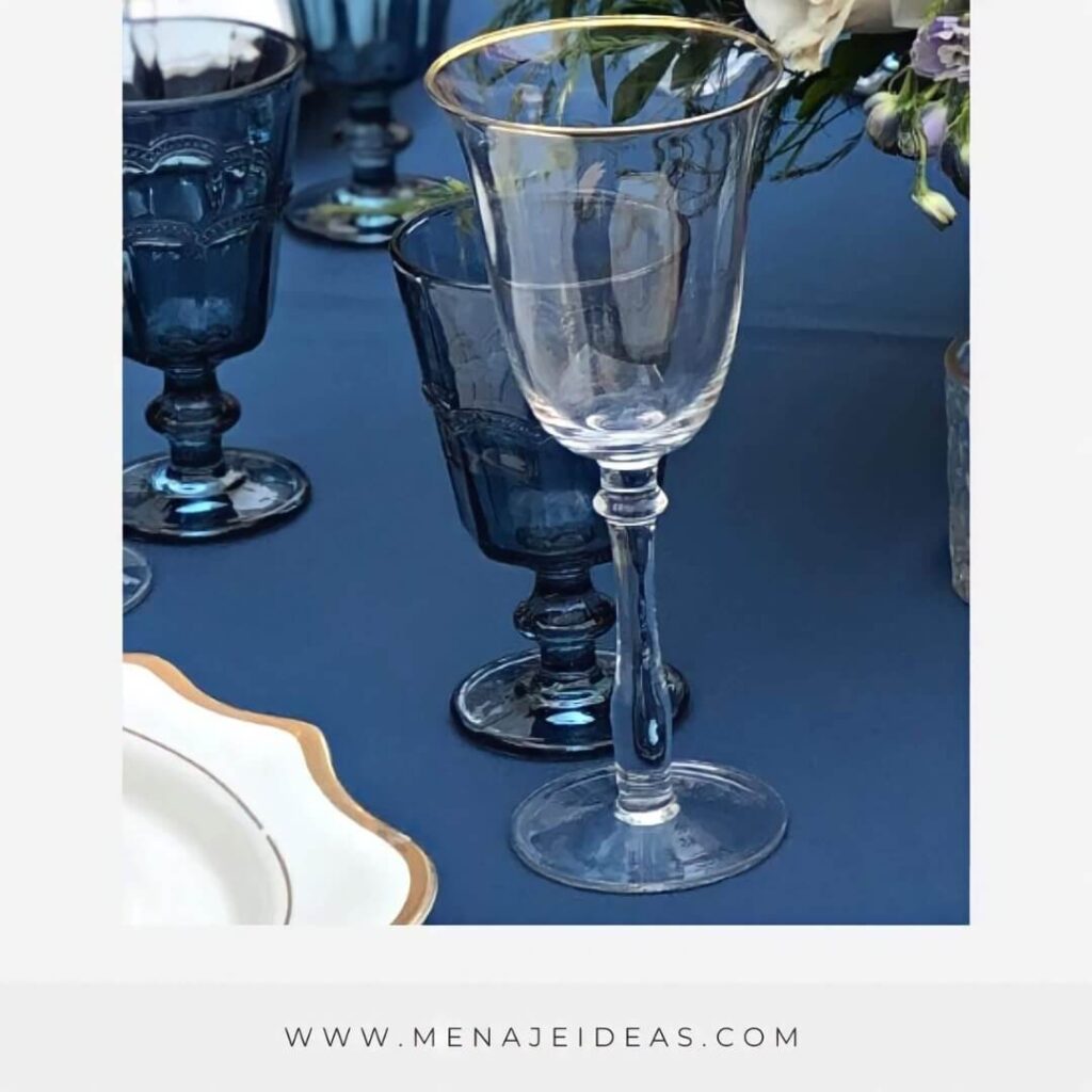 Copas de vidrio filo dorado - Menaje Ideas